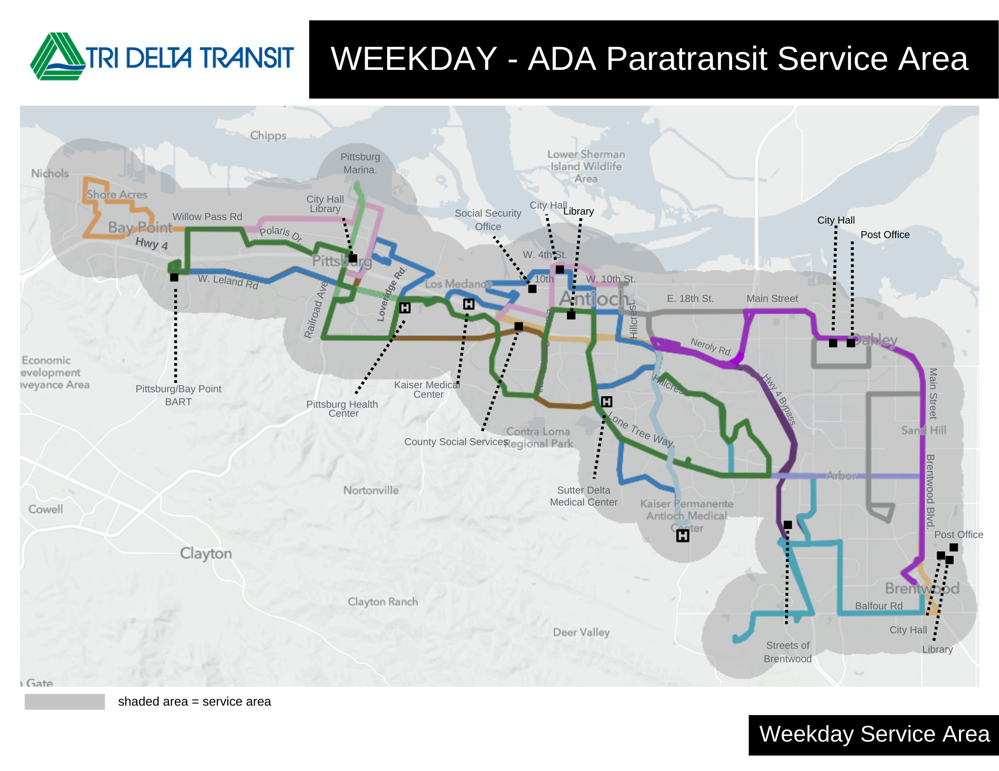 ADA Service Area Map -Tri Delta Transit