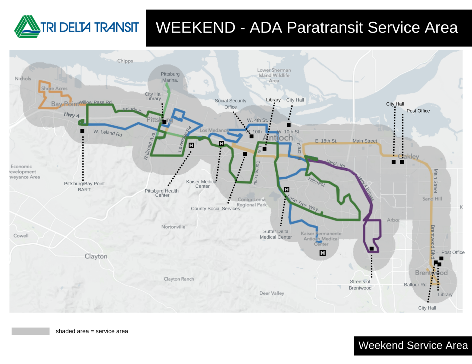 ADA Service Area Map -Tri Delta Transit