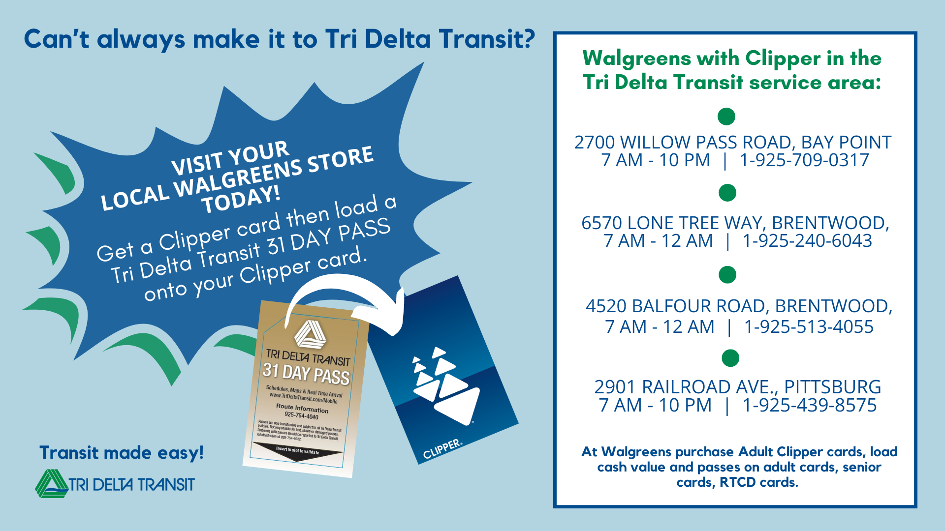 Clipper Card -Tri Delta Transit