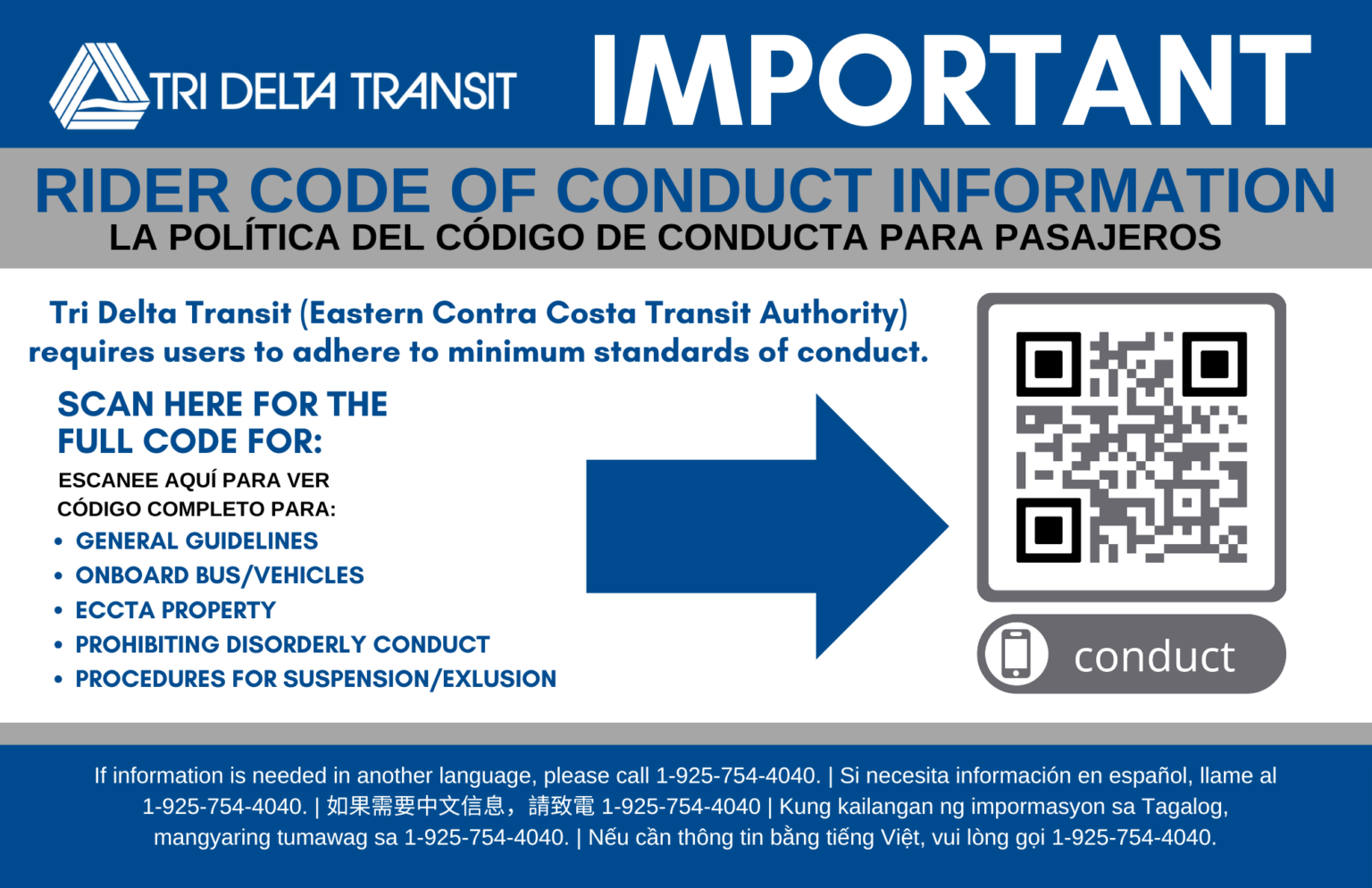 Rider Code of Conduct Policy -Tri Delta Transit